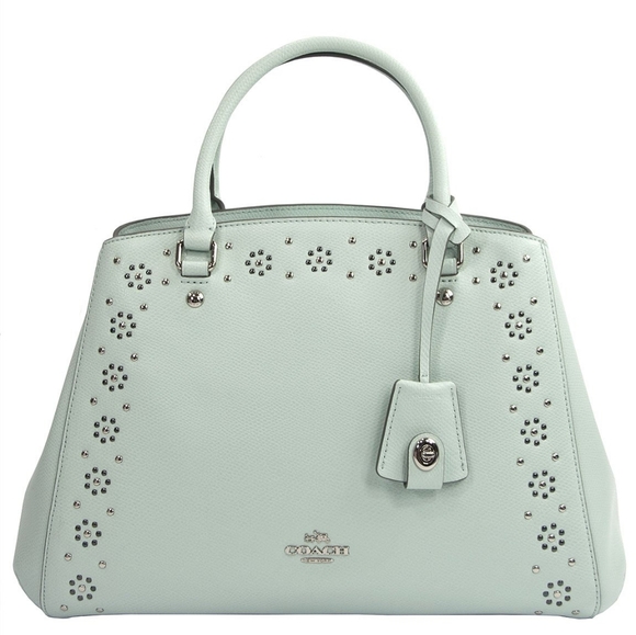 Coach | Bags | Coach Border Stud Small Margot Carryall In Seaglass ...